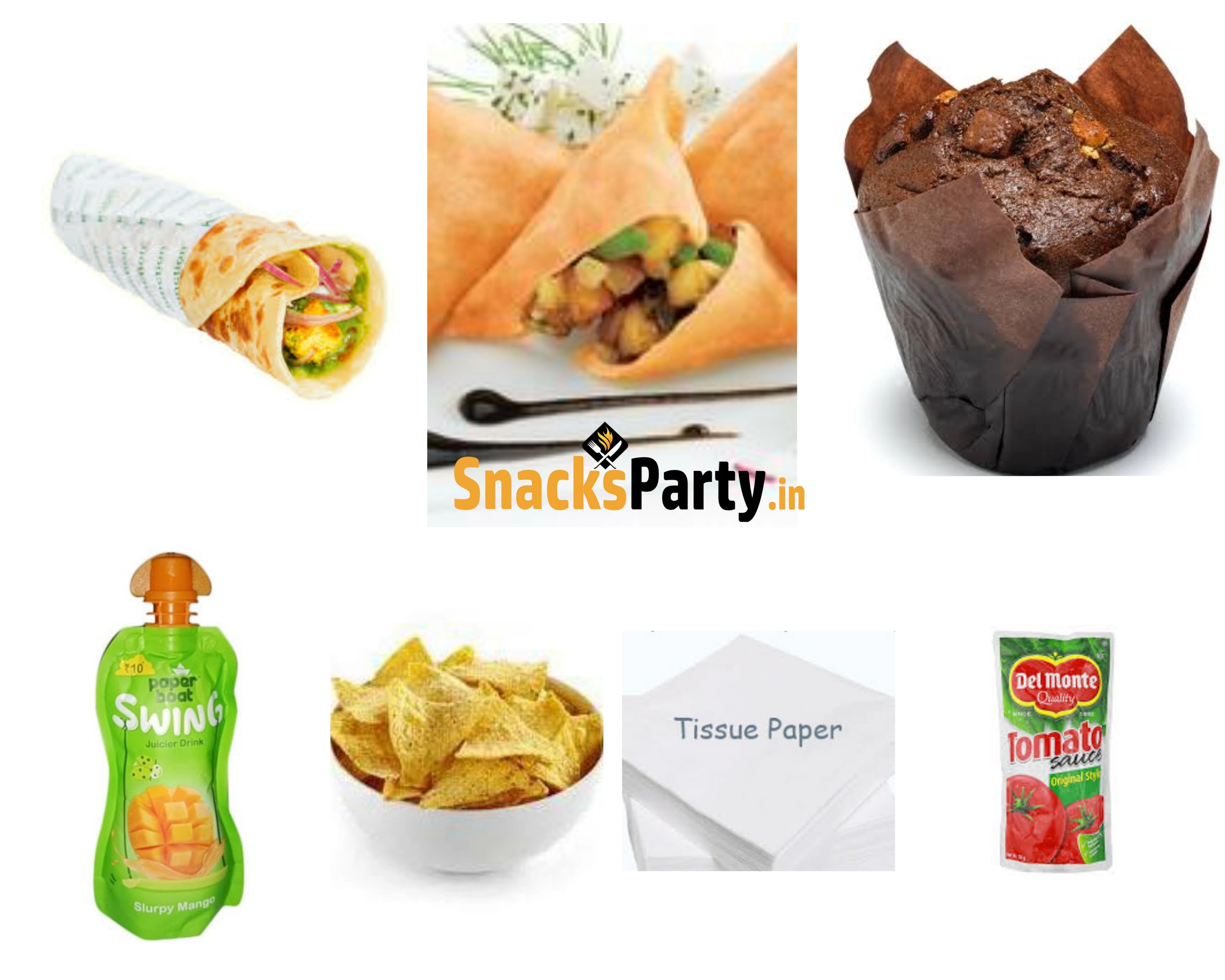 Veg Kati Roll,Corn Samosa Combo