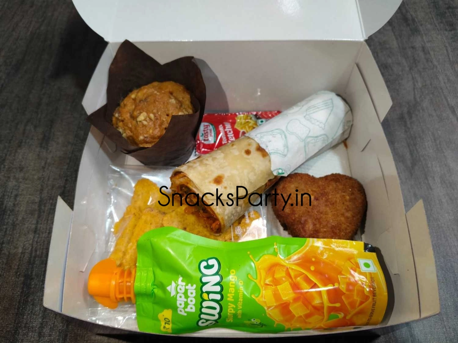 Veg Kati Roll,Banana walnut muffin Combo